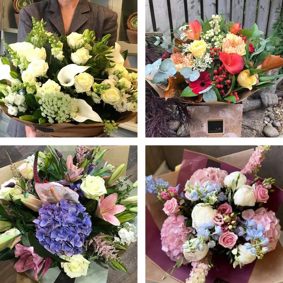 Hand-tied bouquet made with beautiful fresh flowers